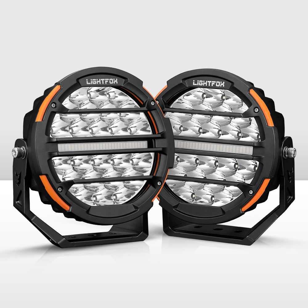 Lightfox Polaris Pair 7inch Osram LED Driving Lights 1Lux@1,230m IP68