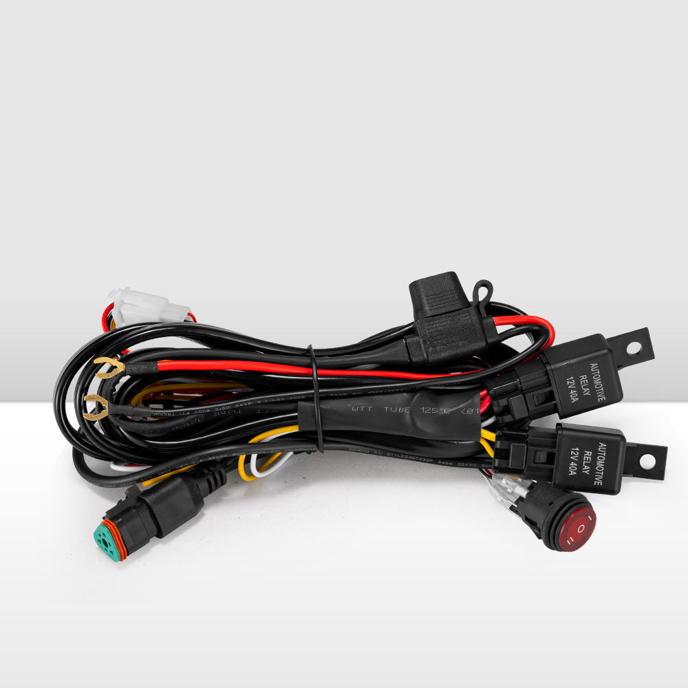 Lightfox 40A High Beam Wiring Harness With DT 3-Pin Connectors Fit LED
